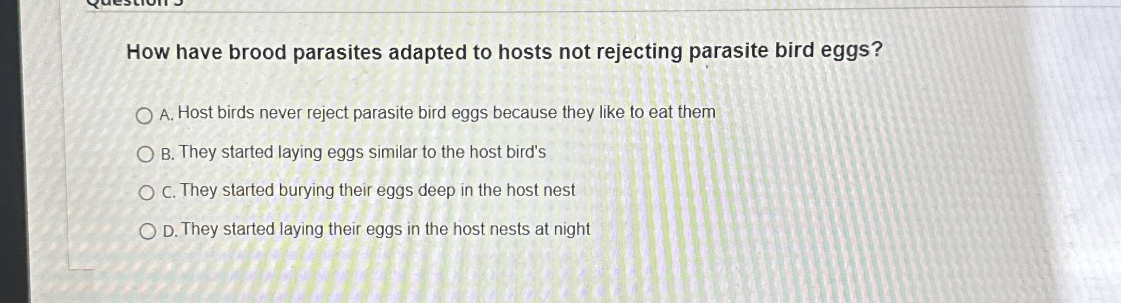 Solved How have brood parasites adapted to hosts not | Chegg.com