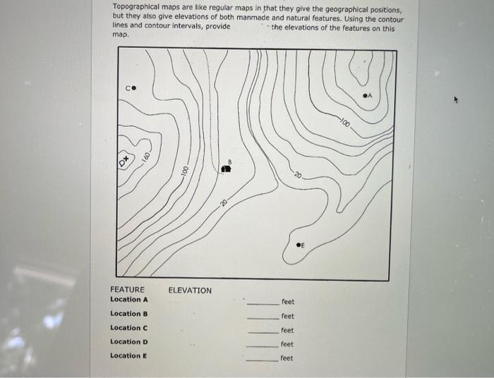 Solved Topographical maps are Iike regular maps in that they | Chegg.com