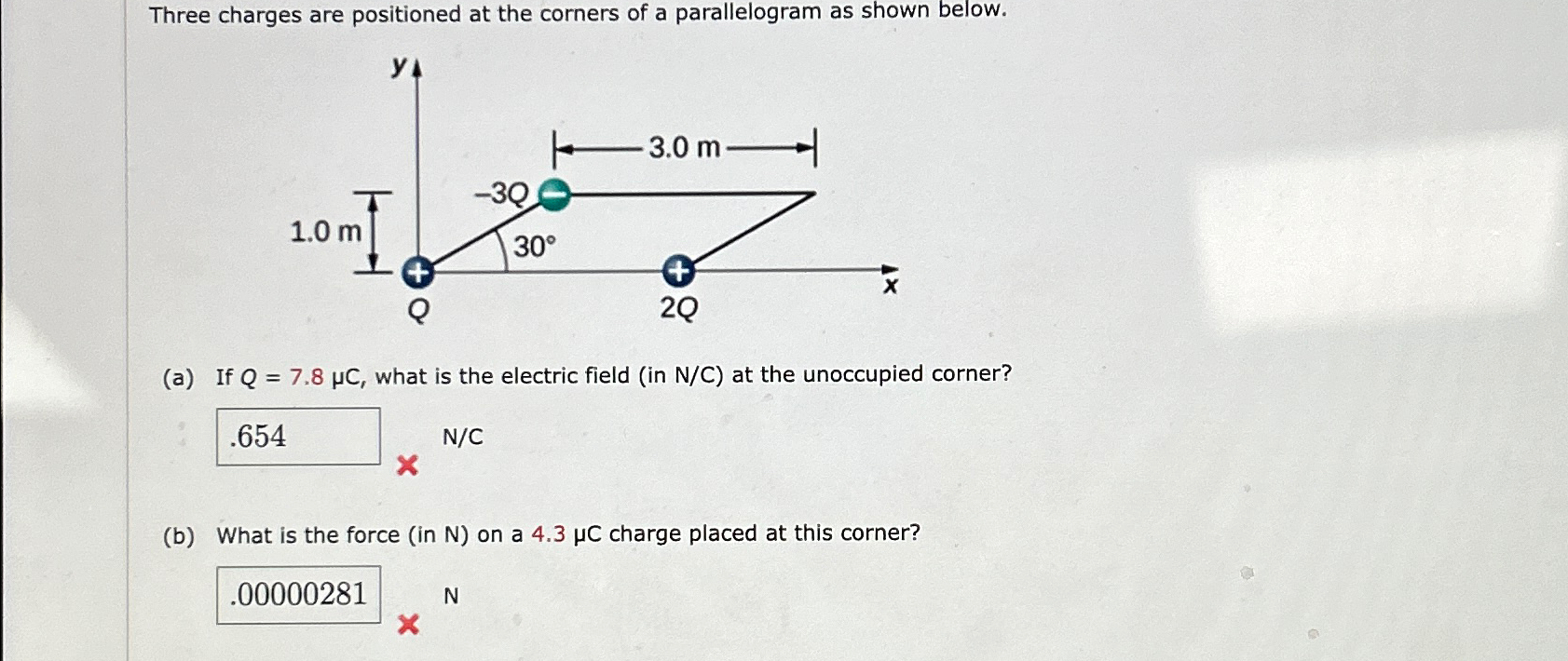 Solved Three charges are positioned at the corners of a | Chegg.com