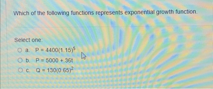 Solved Which of the following functions represents | Chegg.com