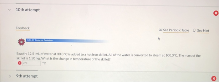 Solved 10th attempt Feedback It See Periodic Table See Hint | Chegg.com