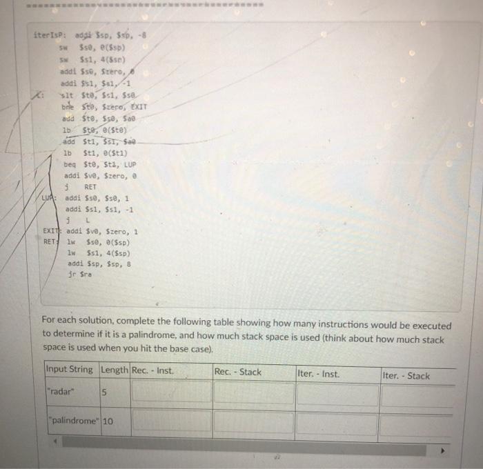 For the implementations of is shown below, fill in | Chegg.com