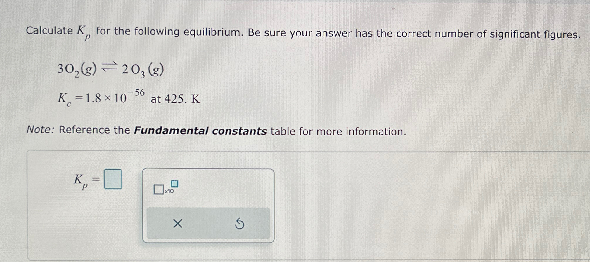 Solved Calculate Kp ﻿for the following equilibrium. Be sure | Chegg.com
