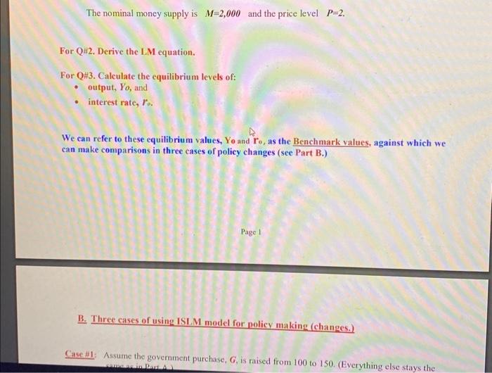 Solved For IS equation. The consumption function is: | Chegg.com