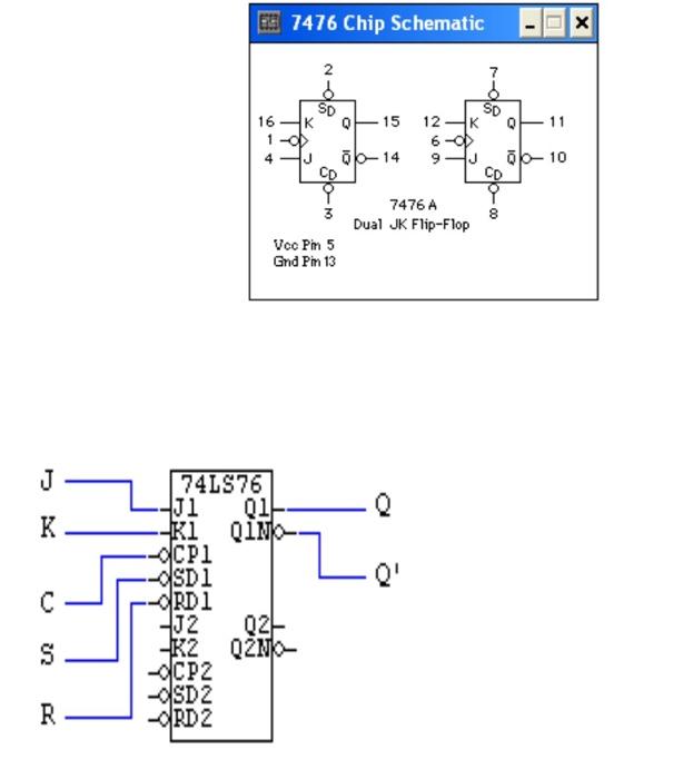 Solved Lab session Lirheuripment - One 7476 Dual JK | Chegg.com