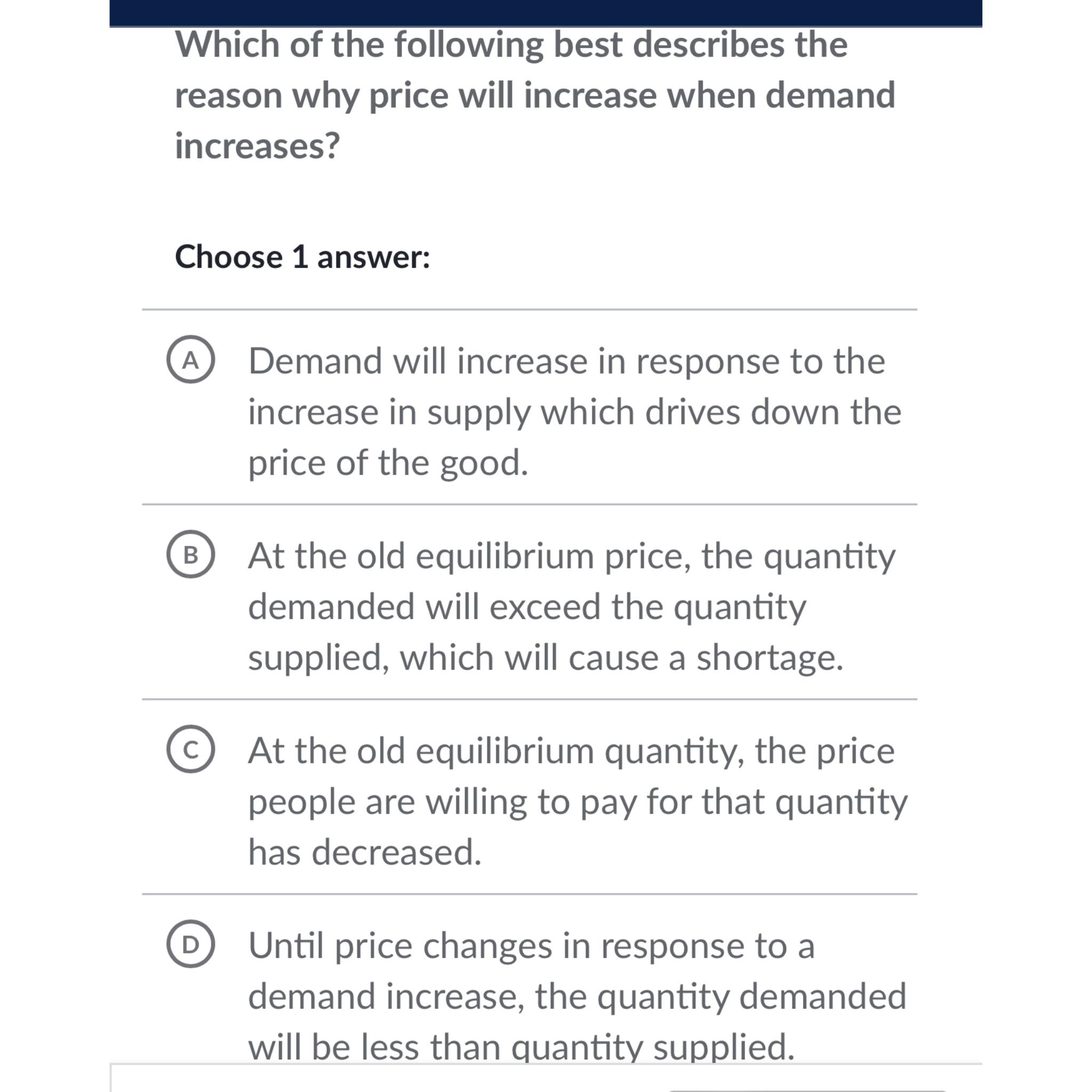 Solved Which of the following best describes the reason why | Chegg.com