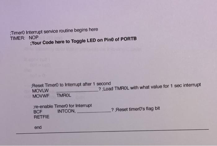Solved Problem 4 (30 pts) Below is some PICmicro assembly | Chegg.com