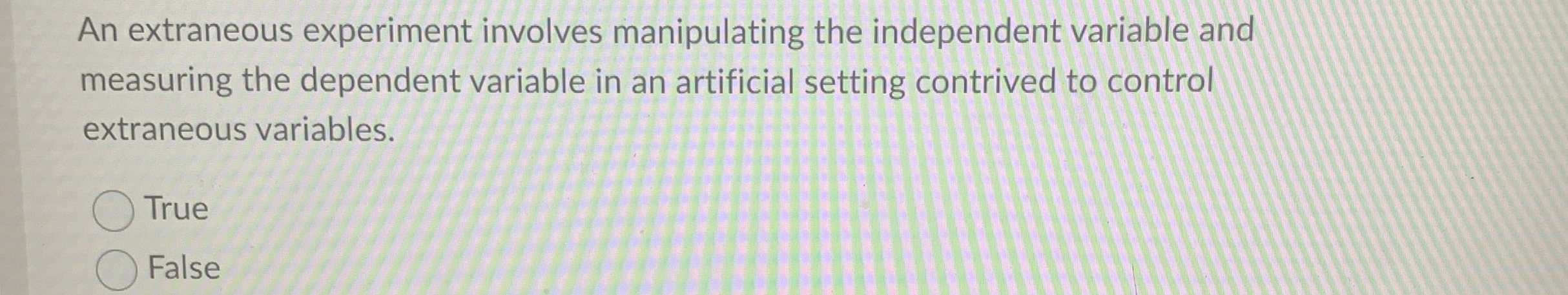 Solved An extraneous experiment involves manipulating the | Chegg.com