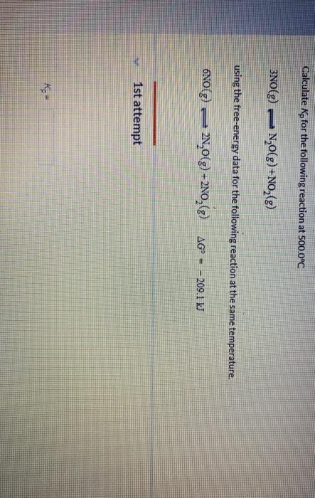Solved Calculate Kp for the following reaction at 500.0°C | Chegg.com