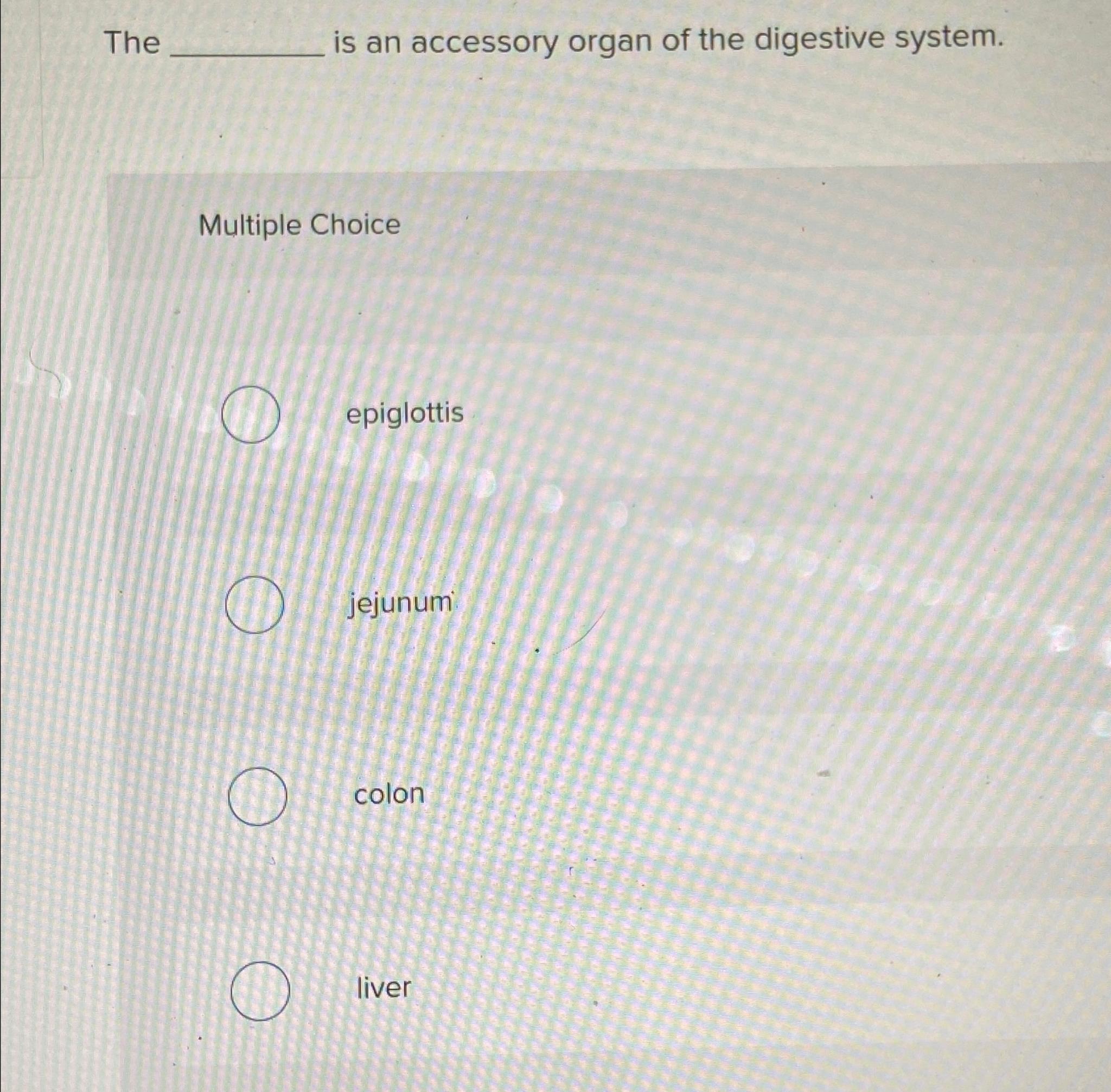 Solved The is an accessory organ of the digestive | Chegg.com