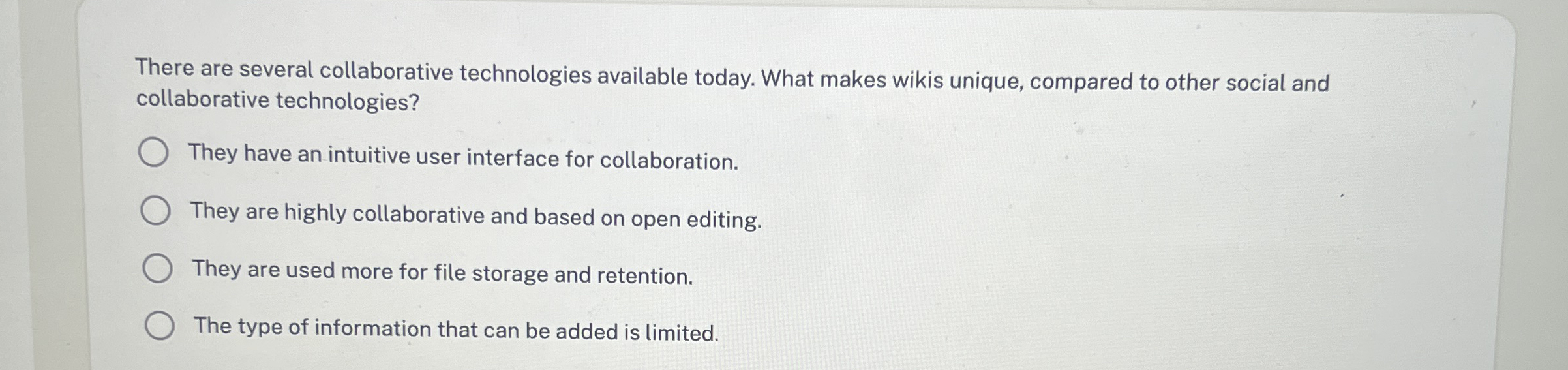Solved There are several collaborative technologies | Chegg.com