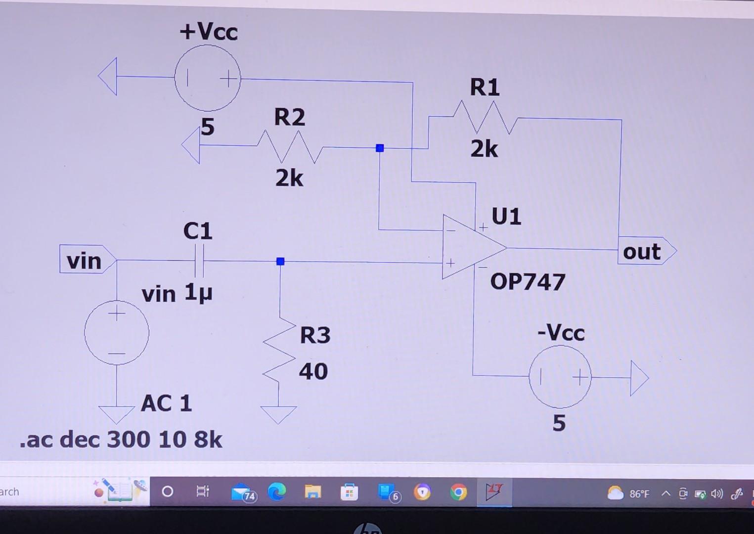Solved Active high pass filter I want to see this circuit in | Chegg.com