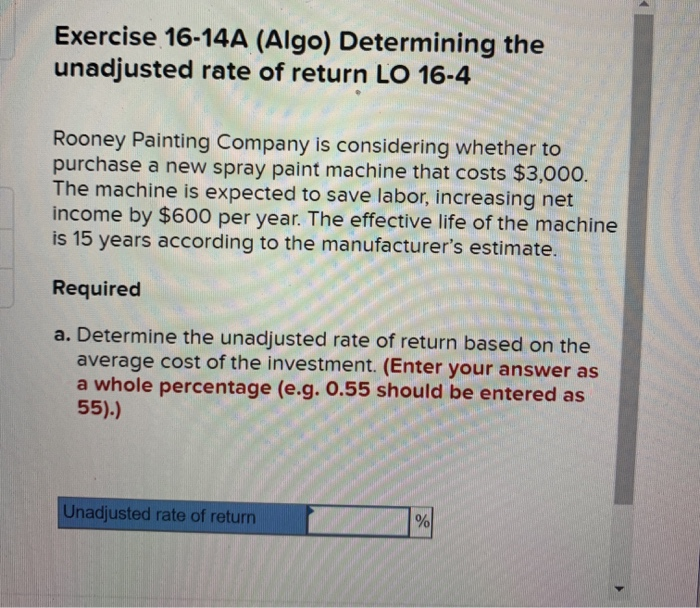 Solved Exercise 16-14A (Algo) Determining the unadjusted | Chegg.com