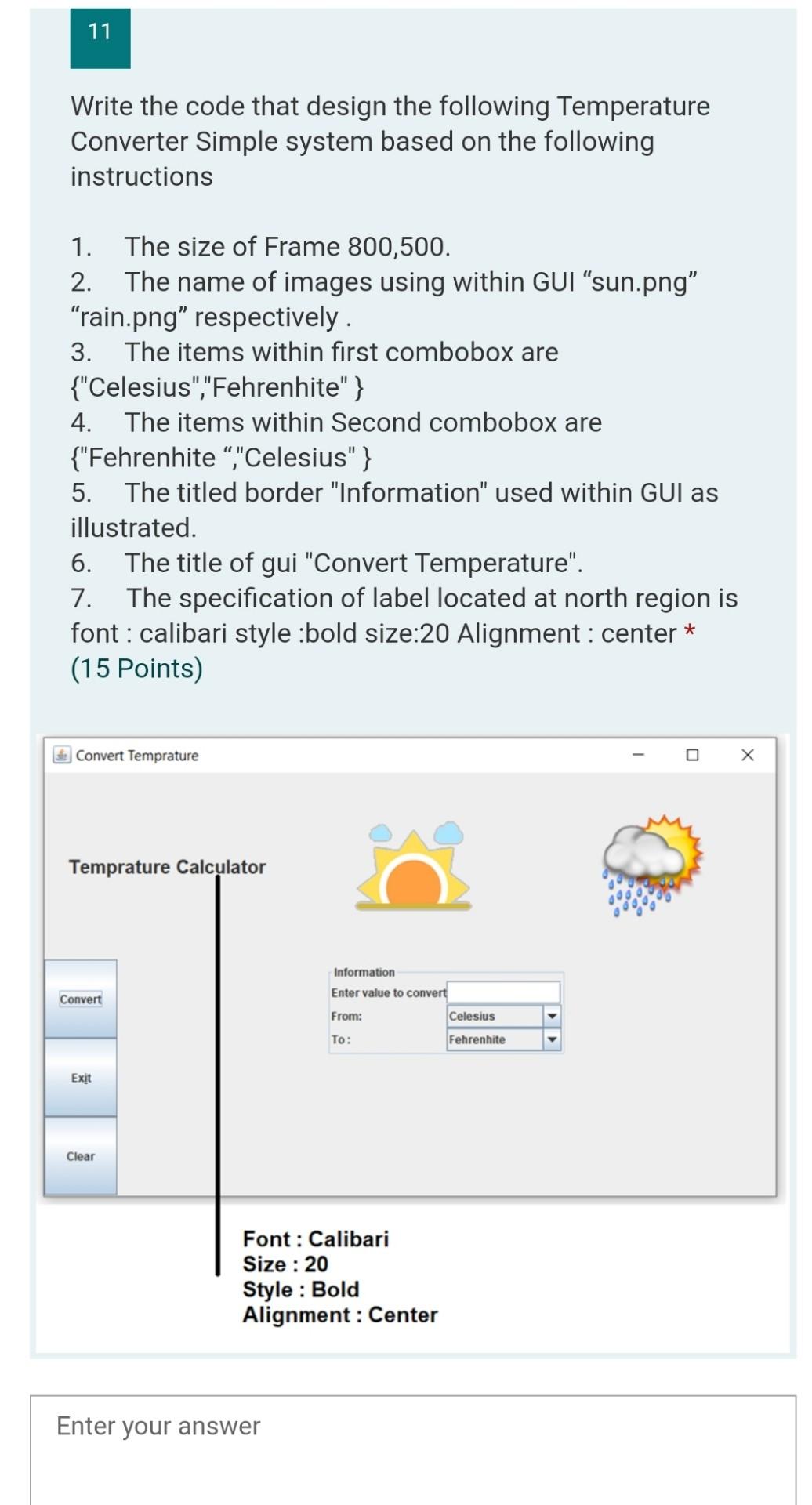 Solved 11 Write the code that design the following | Chegg.com