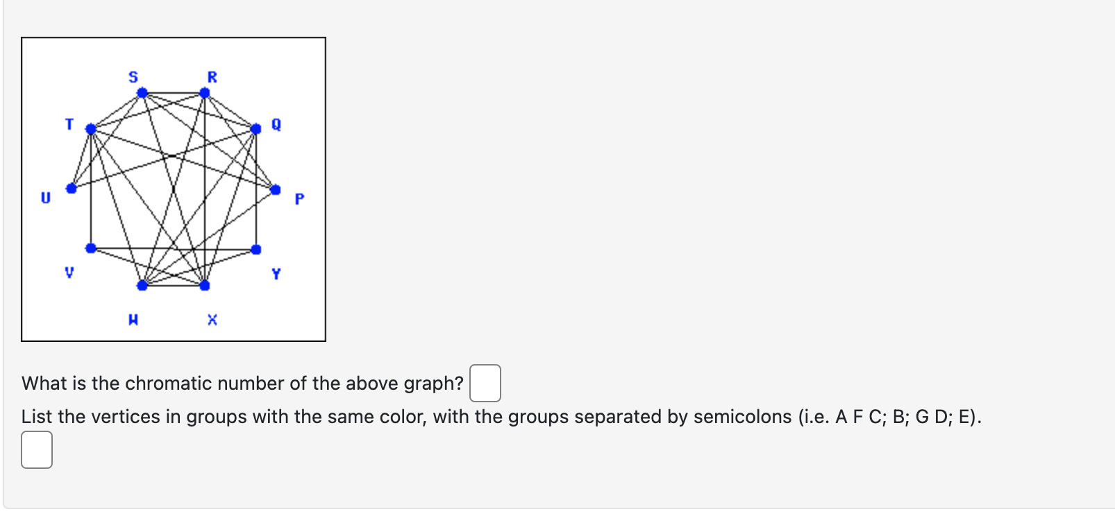 Solved What is the chromatic number of the above graph?List | Chegg.com