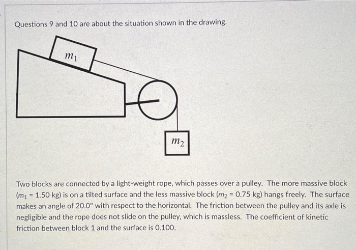 Solved Questions 9 and 10 are about the situation shown in | Chegg.com