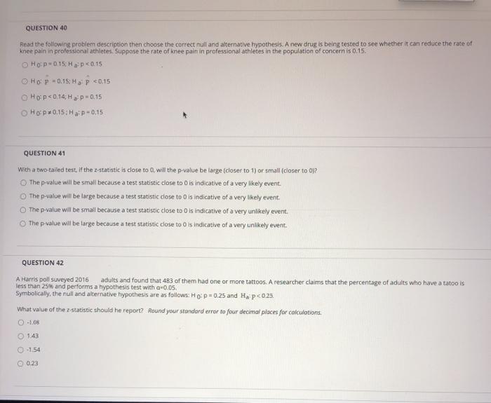 Solved QUESTION 40 Read the following problem description | Chegg.com