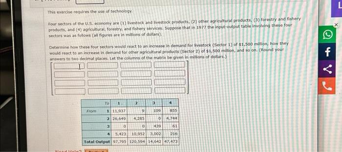 Solved This exercise requires the use of technology. Four | Chegg.com