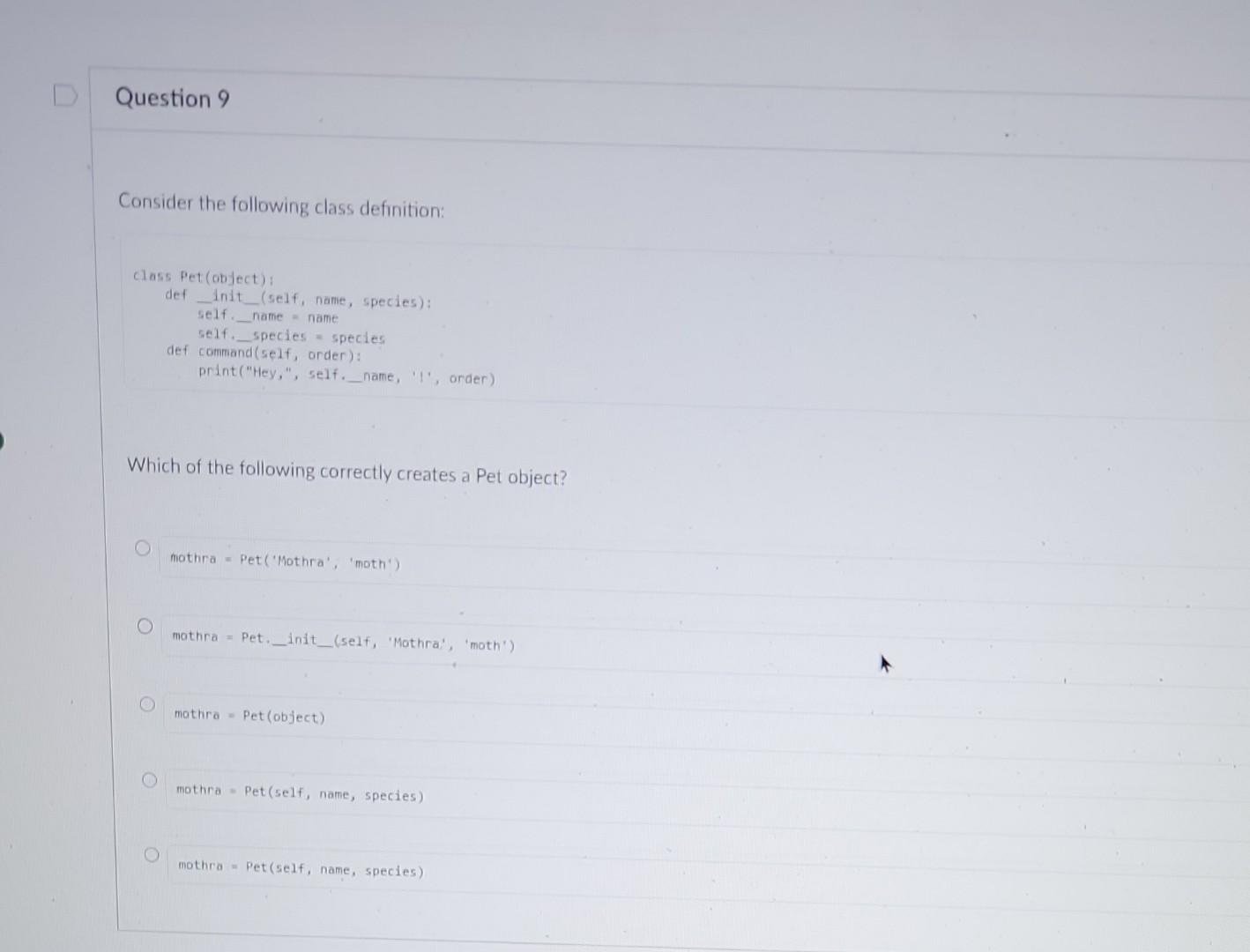 Solved A class constructor uses the class name as a kind of | Chegg.com