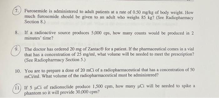 Solved Practical Math in Nuclear Medicine:Note: Before | Chegg.com