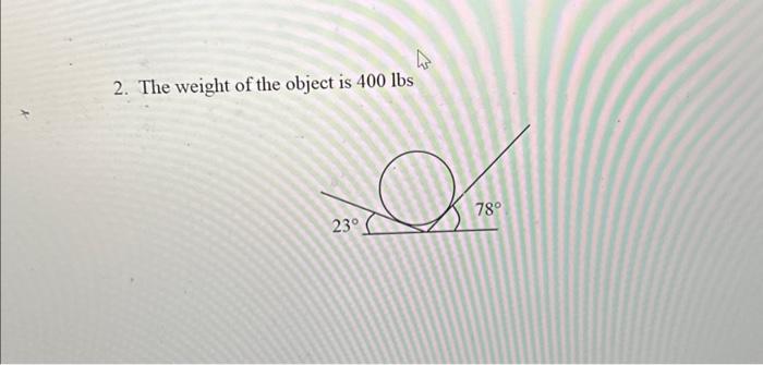 Solved 2. The weight of the object is 400lbs | Chegg.com