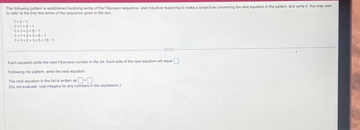 Solved The following pattern is established involving terms | Chegg.com
