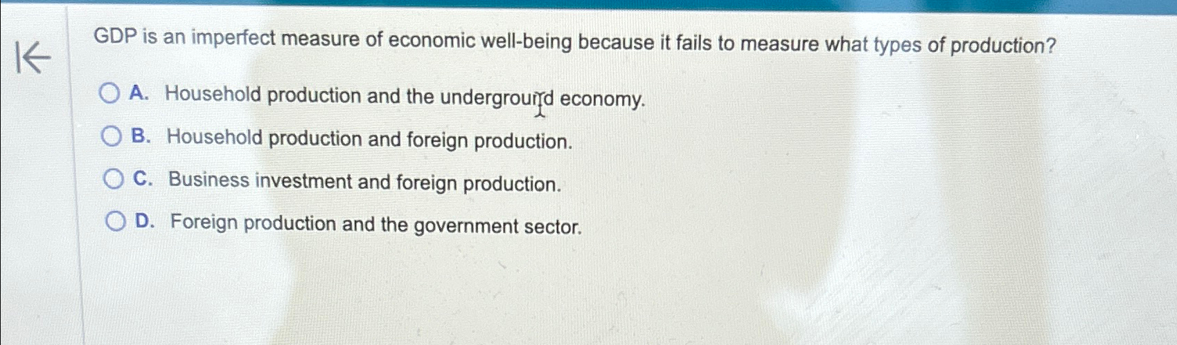 Solved GDP is an imperfect measure of economic well-being | Chegg.com