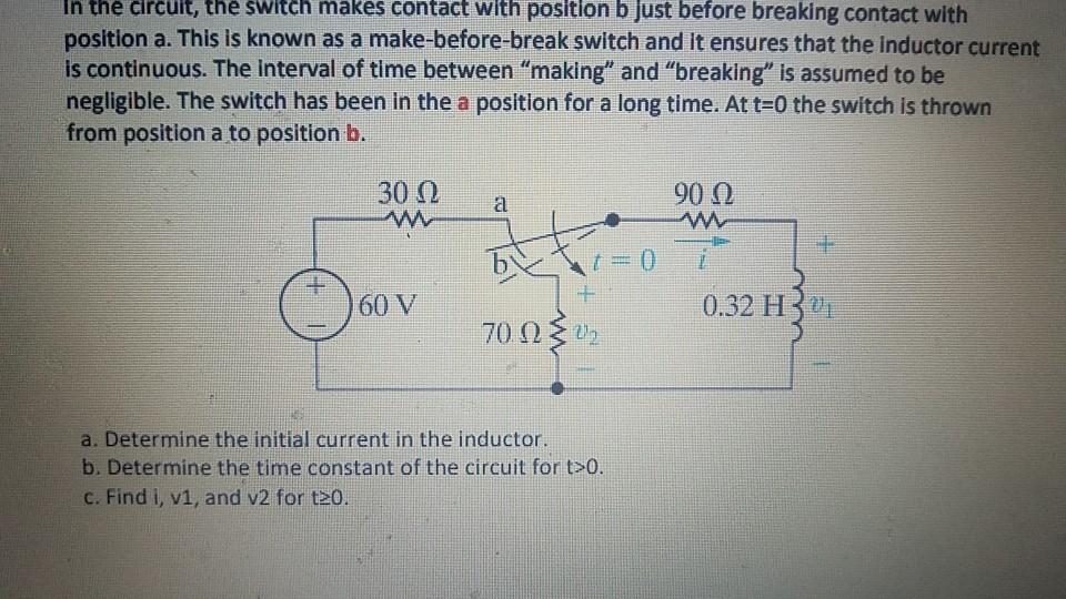 Solved In the circuit, the switch makes contact with | Chegg.com