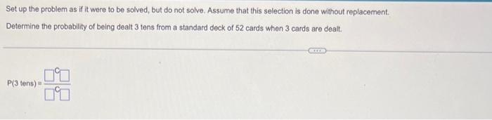 Solved Set up the problem as if it were to be solved, but do | Chegg.com