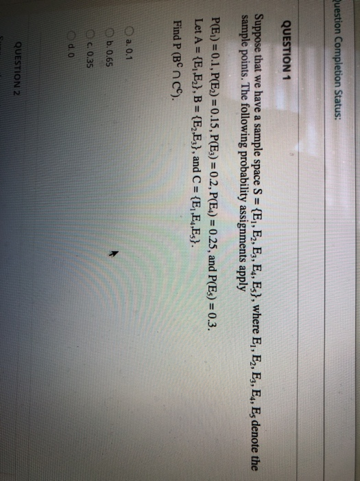 Solved Question Completion Status: QUESTION 1 Suppose that | Chegg.com