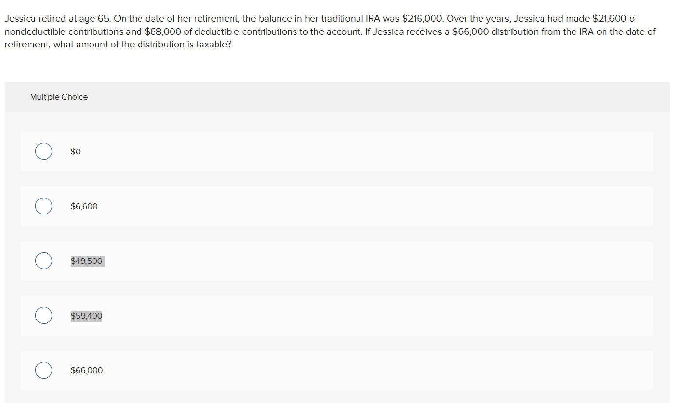 Solved Jessica retired at age 65 . ﻿On the date of her | Chegg.com