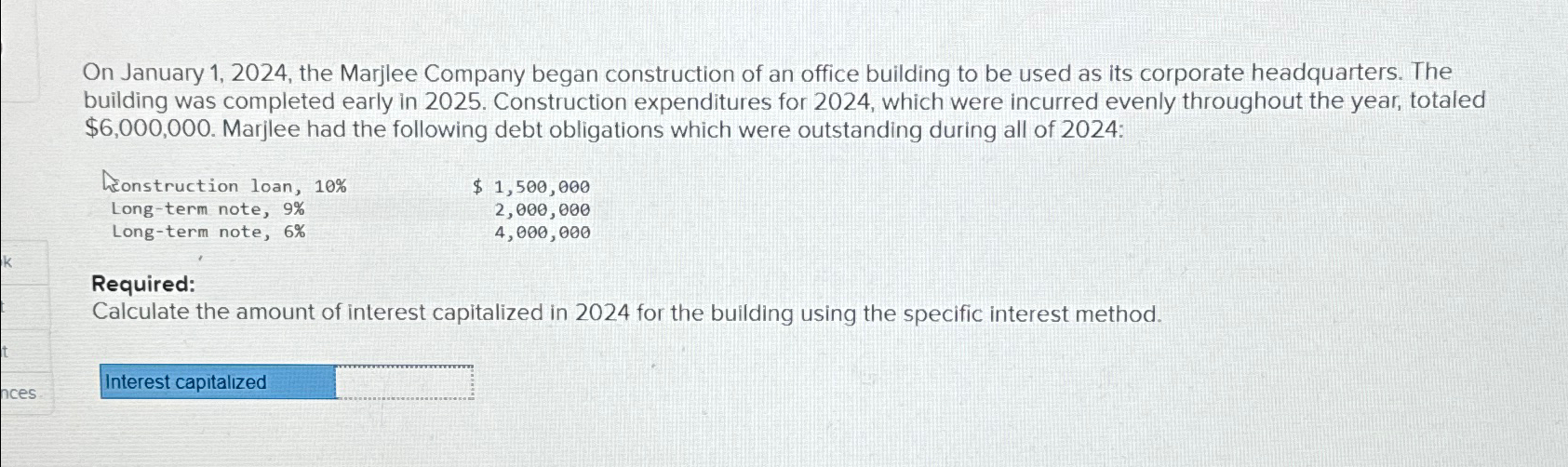 Solved On January 1, 2024, ﻿the Marjlee Company began | Chegg.com