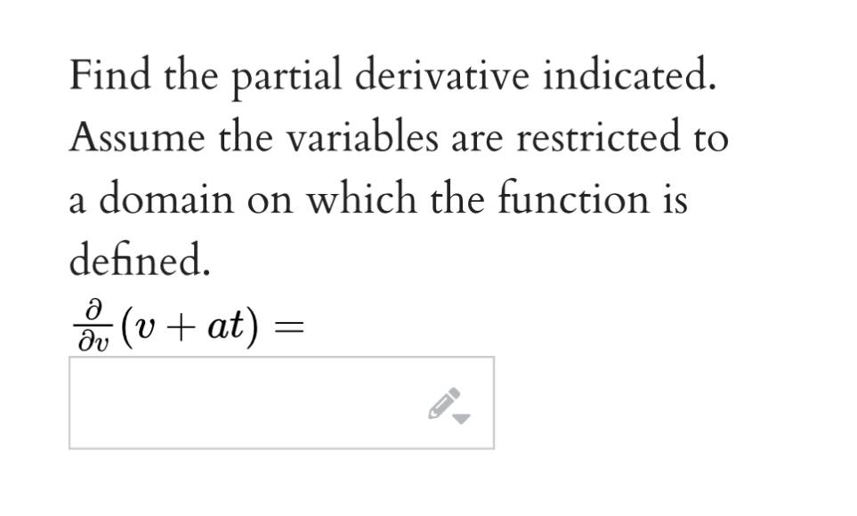 Solved Find the partial derivative indicated. Assume the | Chegg.com