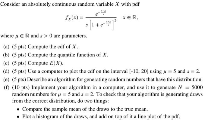 Solved Consider an absolutely continuous random variable X | Chegg.com