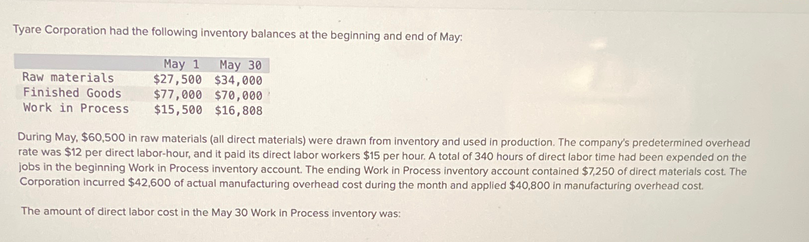 Solved Tyare Corporation had the following inventory | Chegg.com Solved Tyare Corporation had the following inventory | Chegg.com