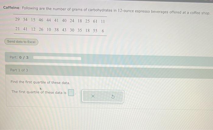 Solved Caffeine: Following are the number of grams of | Chegg.com