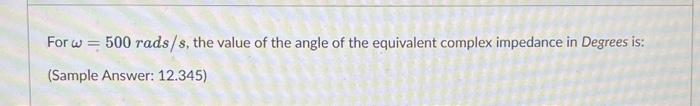 Solved Find the complex impedance in polar form of the | Chegg.com