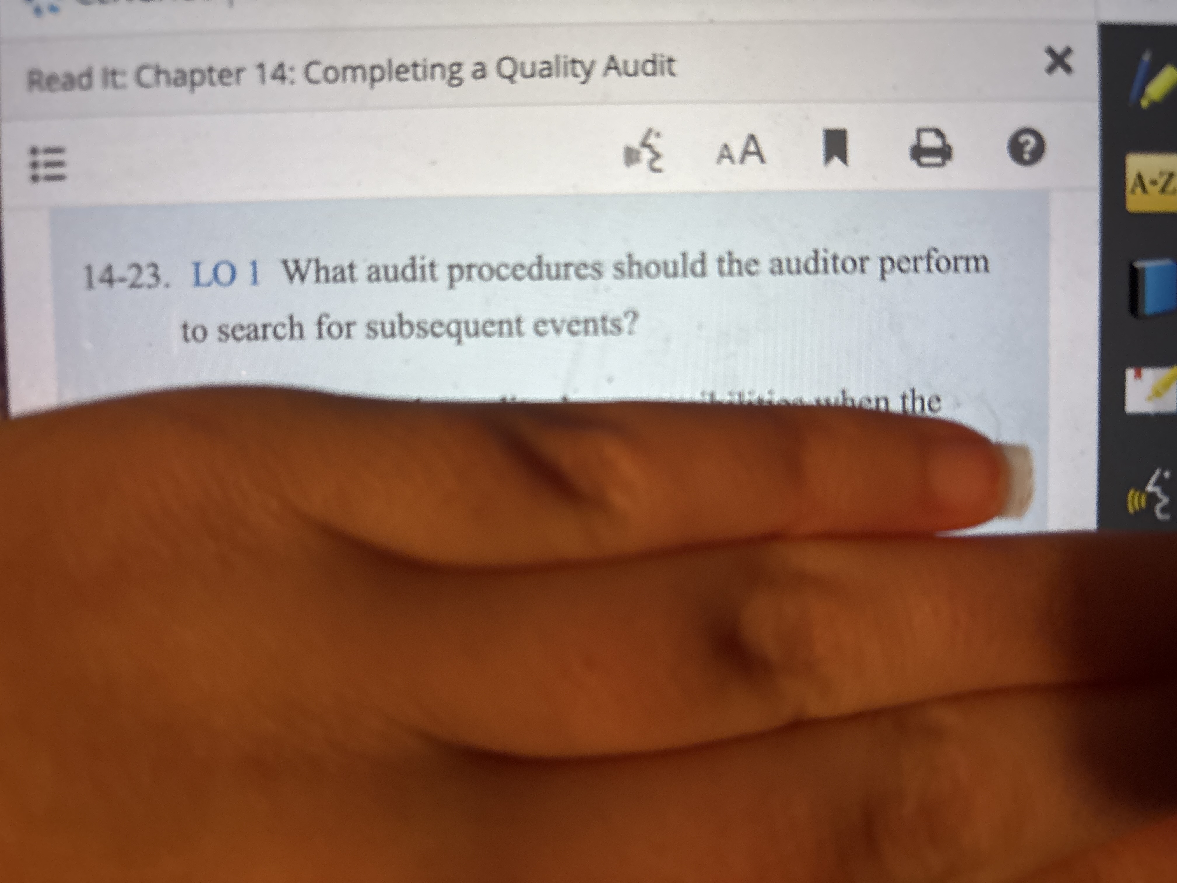 Solved 14-23. ﻿LO 1 ﻿What audit procedures should the | Chegg.com