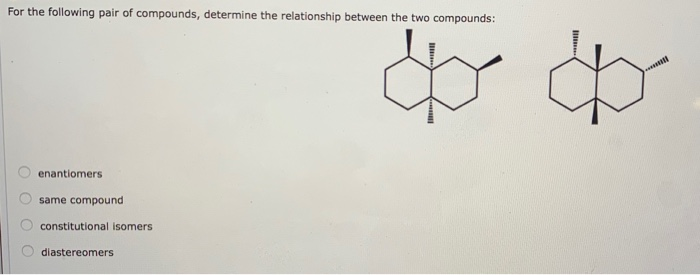 Solved Determine the relationship between the two compounds: | Chegg.com