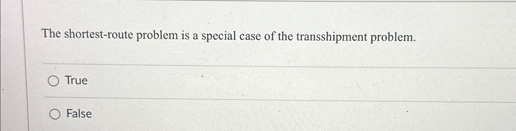 Solved The shortest-route problem is a special case of the | Chegg.com