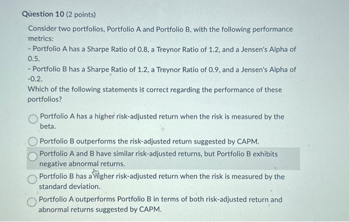 Solved Consider two portfolios, Portfolio A and Portfolio B, | Chegg.com