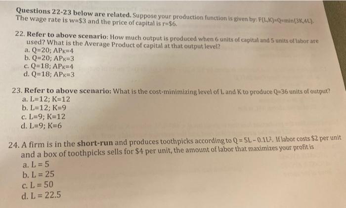 Solved Questions 22-23 below are related. Suppose your | Chegg.com