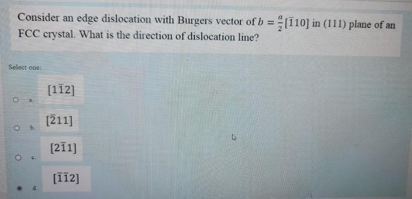 Solved Consider an edge dislocation with Burgers vector of b | Chegg.com