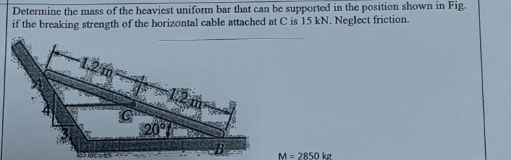 Solved Determine the mass of the heaviest uniform bar that | Chegg.com