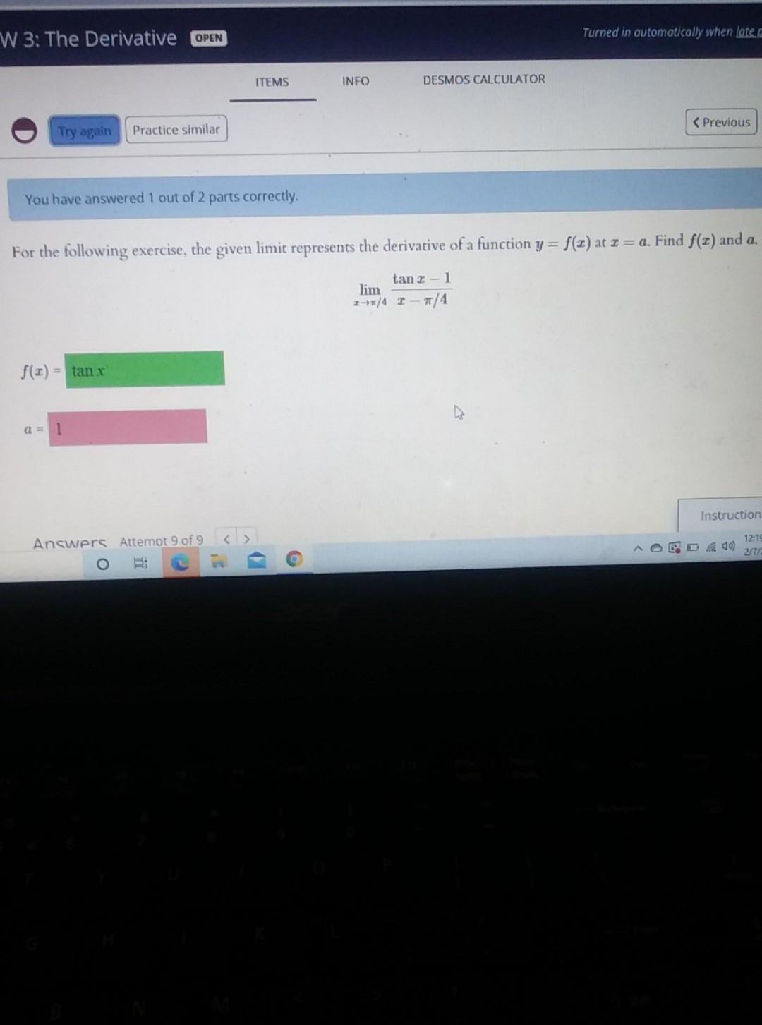 Solved CO HW 3: The Derivative - Edfinity X --- | Chegg.com