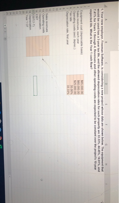 Solved G 1. Your new employer, Freeman Software, is | Chegg.com