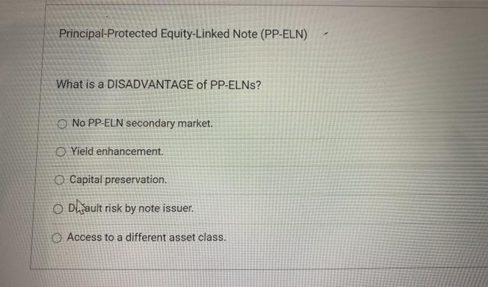 Solved Principal-Protected Equity-Linked Note (PP-ELN) What | Chegg.com