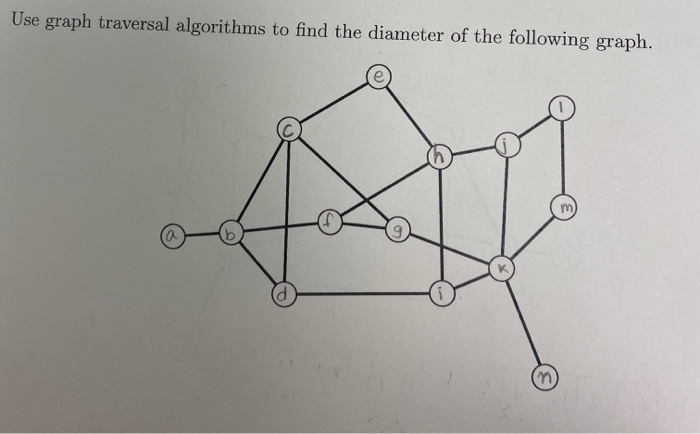 Solved Use graph traversal algorithms to find the diameter | Chegg.com