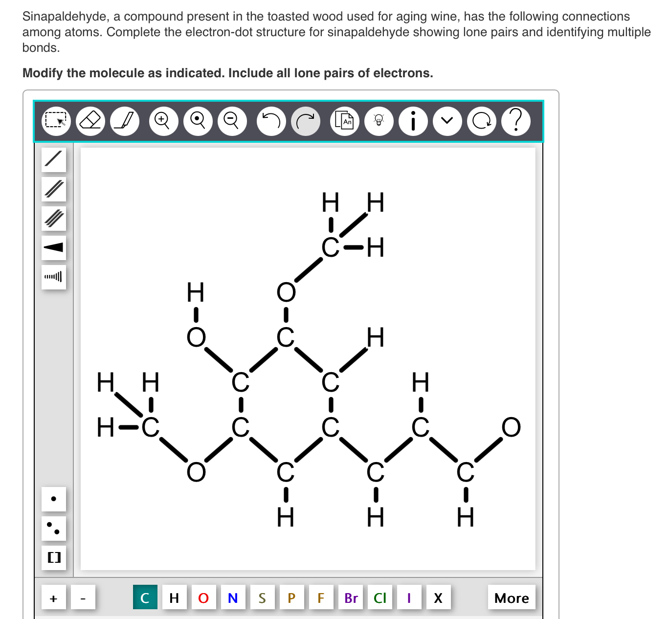 Solved Sinapaldehyde, a compound present in the toasted wood | Chegg.com