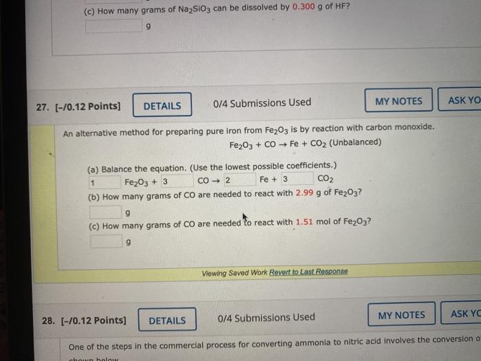 Solved (c) How many grams of Na2SIO3 can be dissolved by | Chegg.com